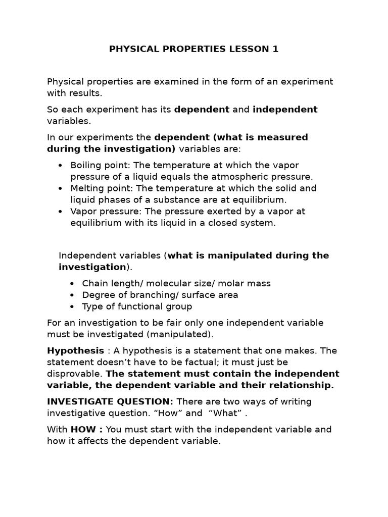 Physical Properties Lesson 1 | PDF | Pressure | Physical Phenomena