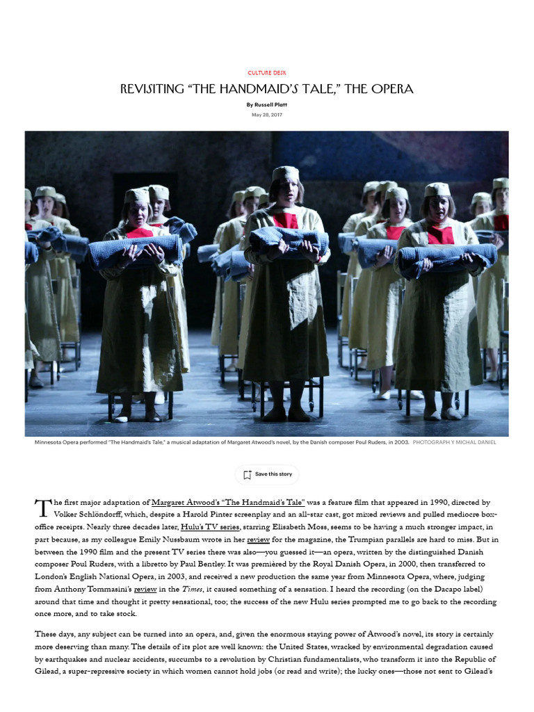 Revisiting The Handmaid's Tale Opera | PDF