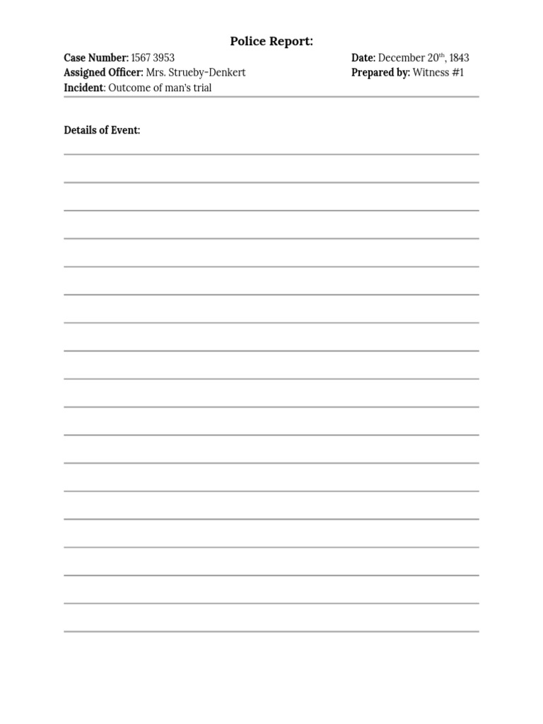Eye Witness Report Template | PDF