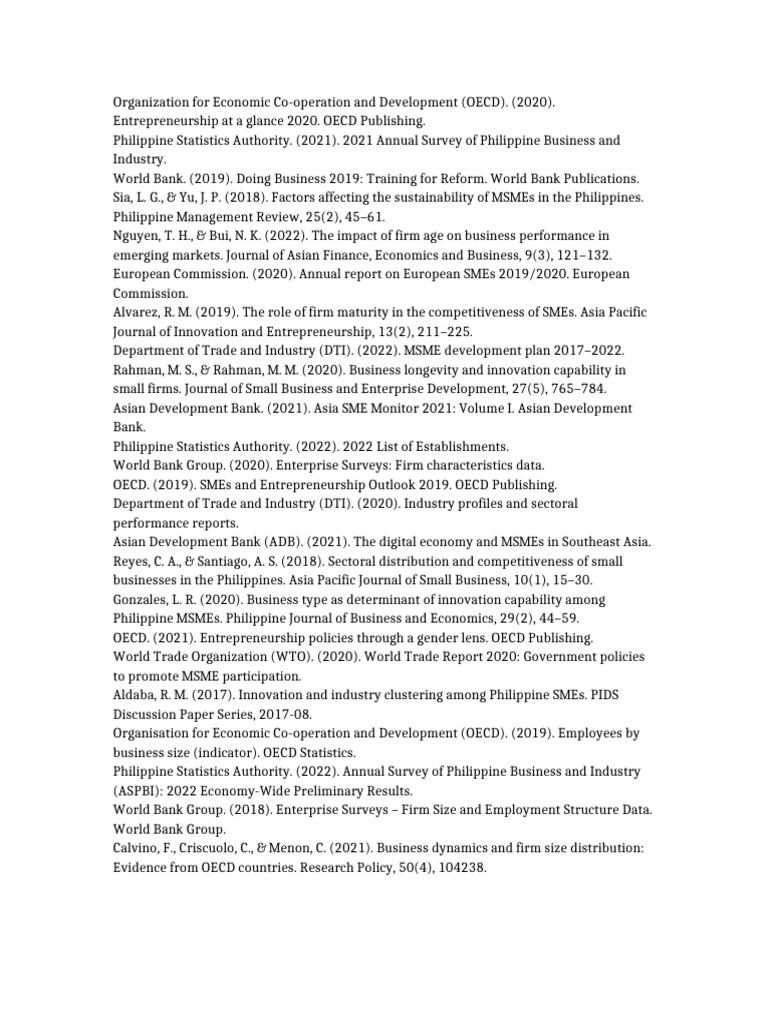 RRL_Profile_Variables_References_APA7 | PDF | Economies | Business