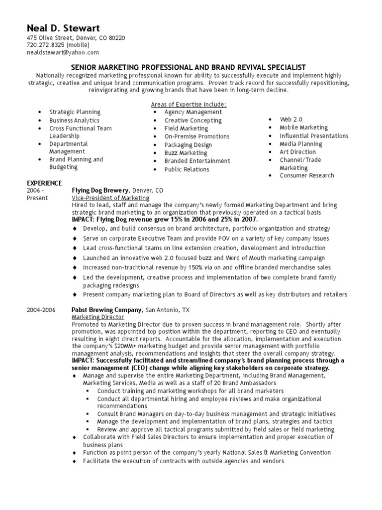 Senior Marketing & Brand Revival Expert | PDF
