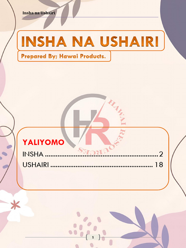 Insha Na Ushairi - Hawai Resources | PDF