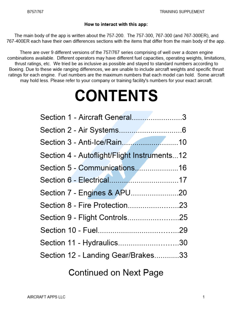 (Aircraft Apps) B757-767 Training Supplement | PDF | Flight Control ...