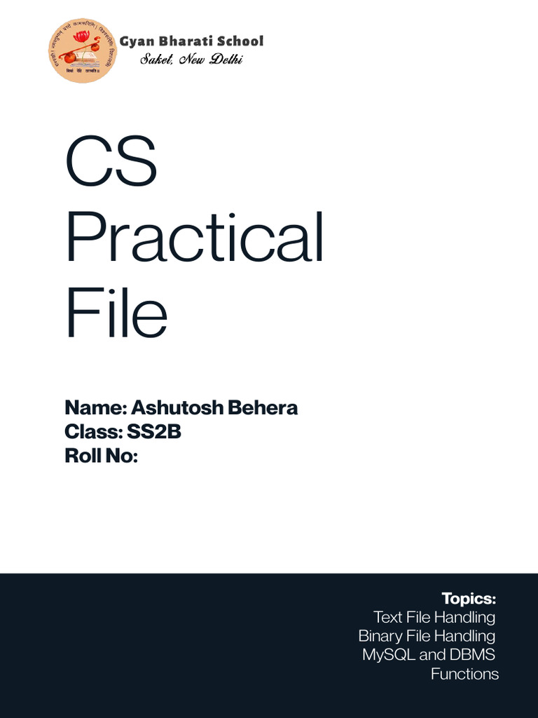 CS Practical File | PDF | Parameter (Computer Programming) | Computer File