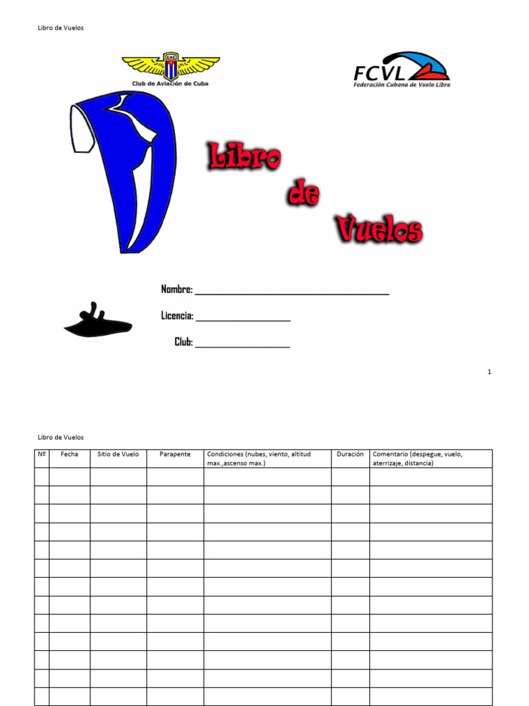 Libro de Vuelo | PDF | Quitarse | Aviación