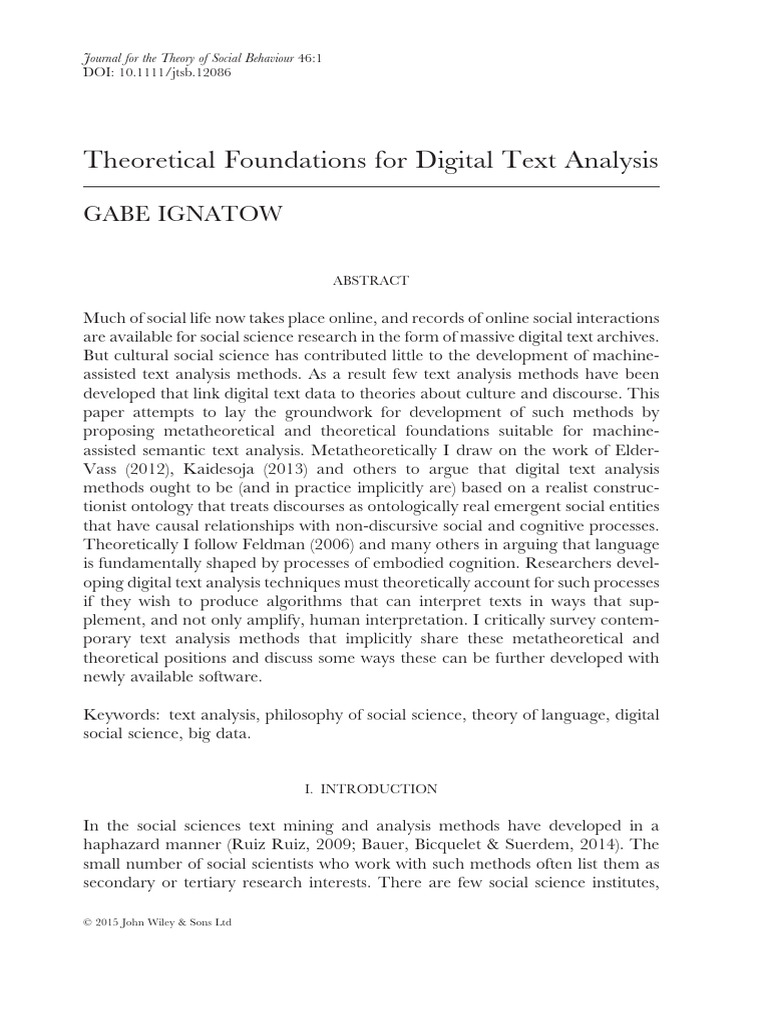 Foundations of Machine-Assisted Text Analysis | PDF | Social Sciences ...