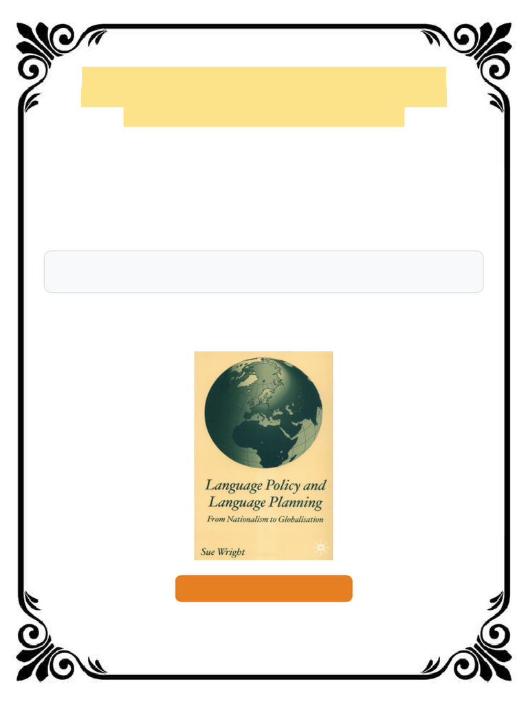Language Policy and Language Planning From Nationalism to Globalisation 1st Edition by Sue ...