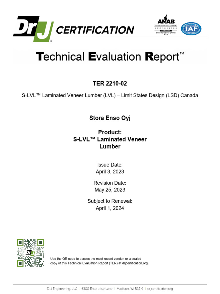 S-LVL™ LVL Limit States Design Canada | PDF | Strength Of Materials ...