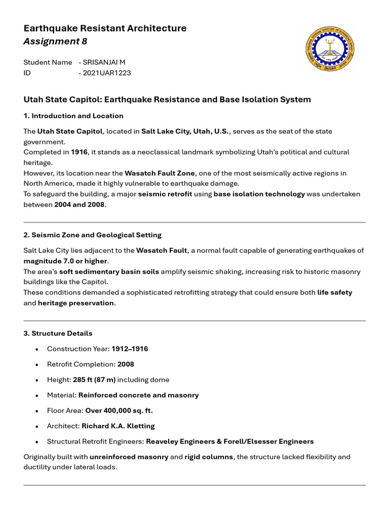 Earthquake Resistant Architecture Assignment 8 | PDF | Earthquake ...