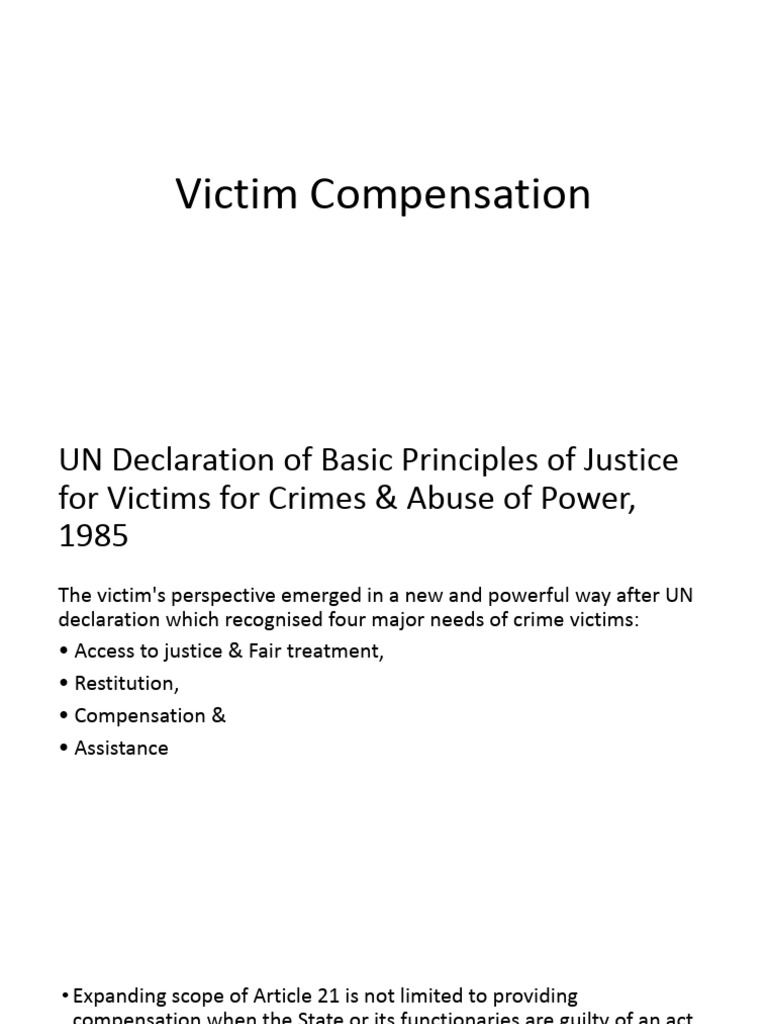 Victim Compensation Rights and Laws | PDF | Prosecutor | Crimes