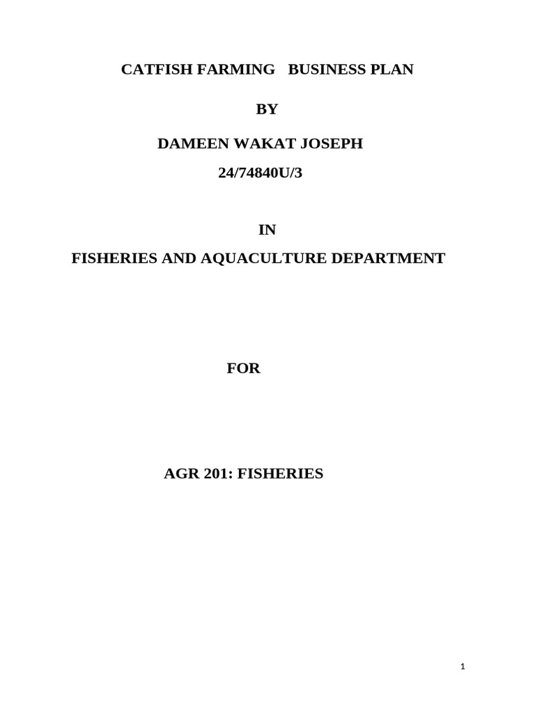WAKAT Fish Farm Business Plan | PDF | Marketing | Agriculture