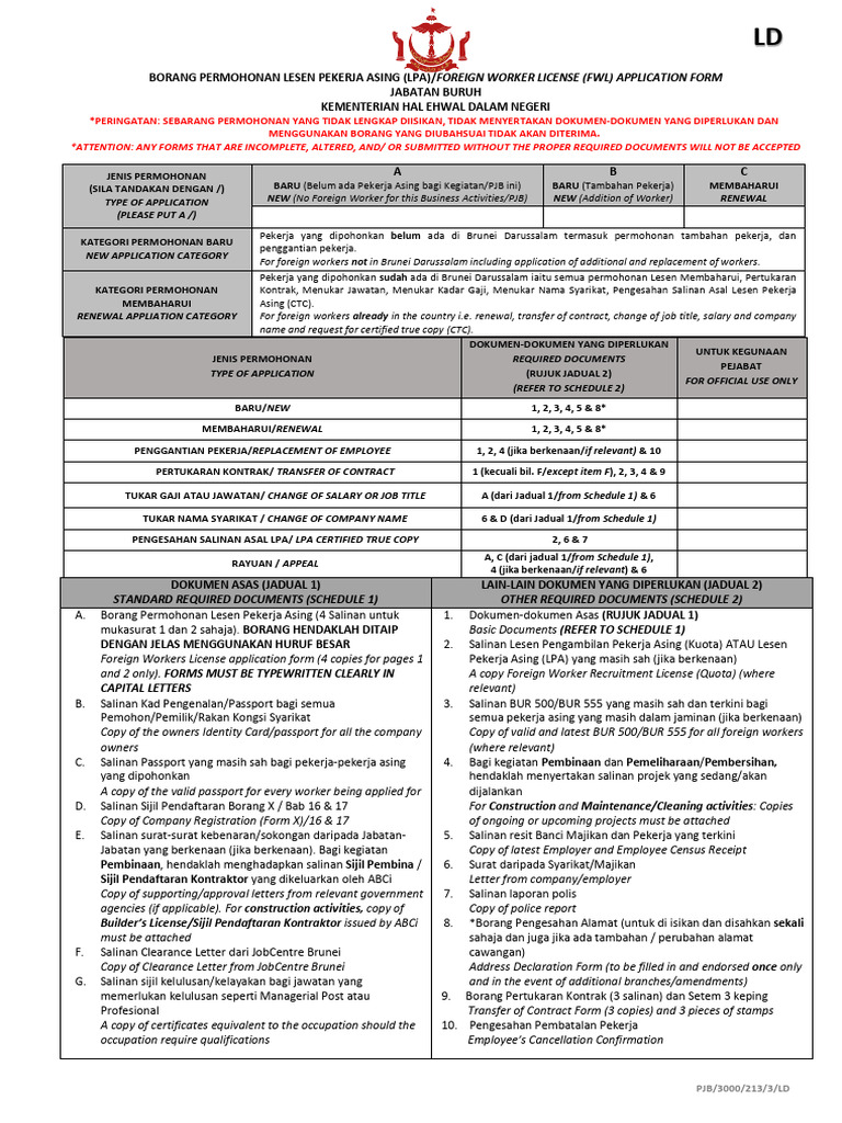 Borang Lpa LD | PDF