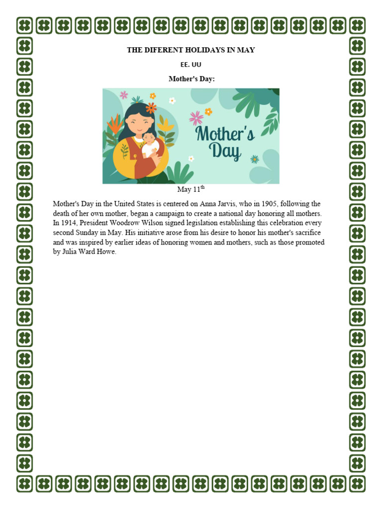 may_festives | PDF | Memorial Day