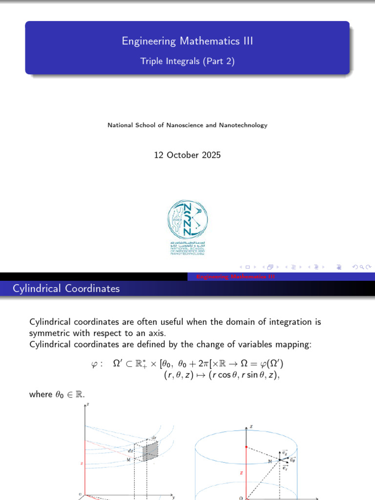 MATH3 Presentation 7 Integral Triple 12-10-2025 | PDF | Coordinate ...