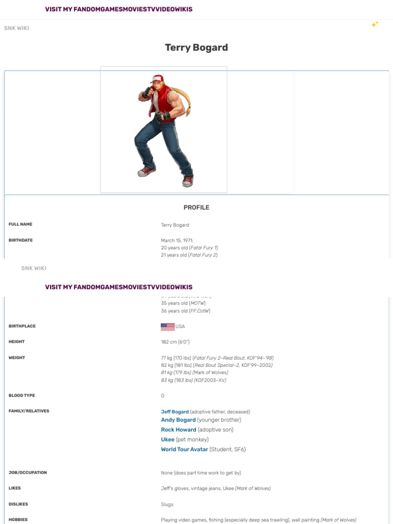 Terry Bogard: The Legendary Wolf | PDF | Japanese Games | Video Game ...