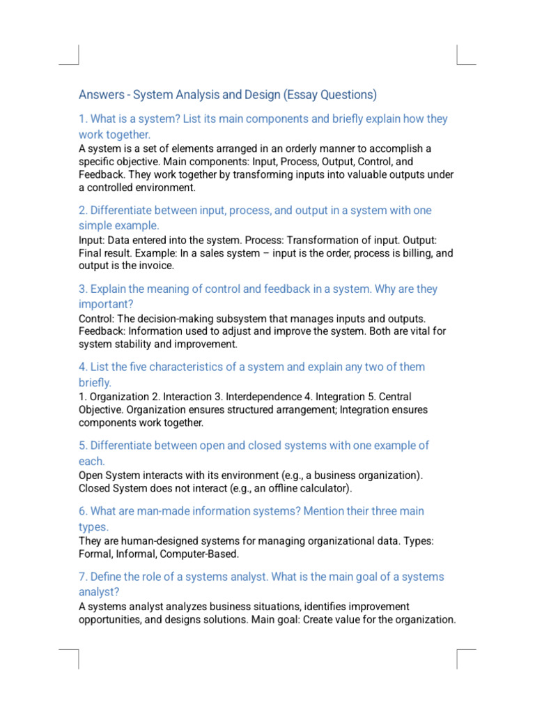 Solve The Analysis Questions - 1 | PDF | System | Business