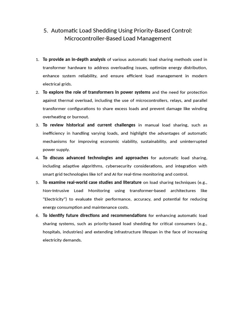 Automatic Load Shedding Using Priority-Based Control Microcontroller ...
