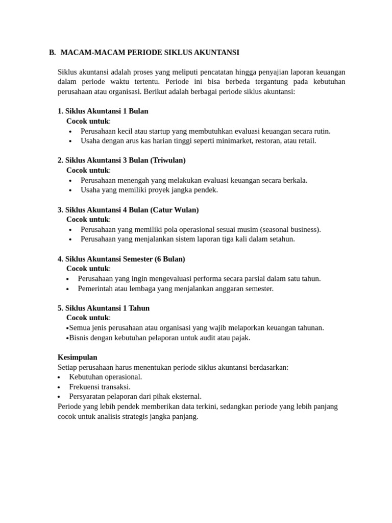 2. Macam-macam Pembagian Siklus Akuntansi | PDF