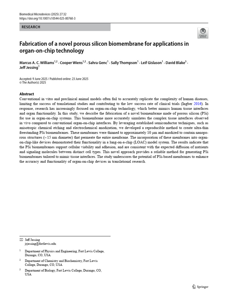 2025 Article 760 | PDF | Cell Membrane | Epithelium