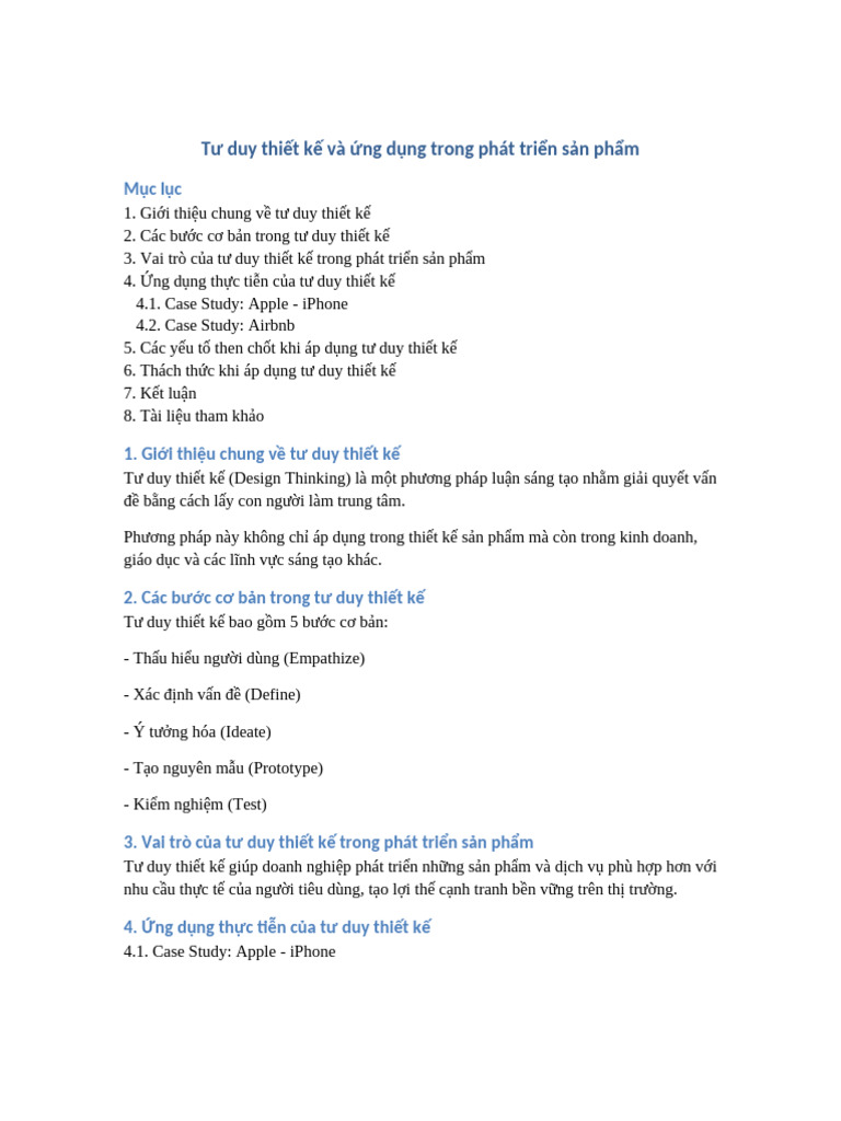 Tu Duy Thiet Ke Ung Dung Phat Trien San Pham | PDF
