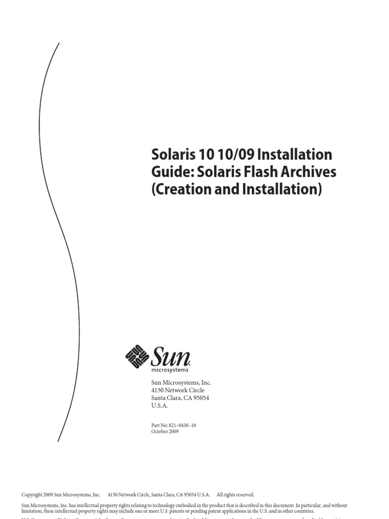 821-0436 - Solaris 10 - Solaris Flash Archive (Creation and Installation) | PDF | File System ...