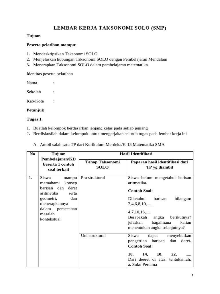 LK-TAKSONOMI-SOLO (Tugas 2) | PDF