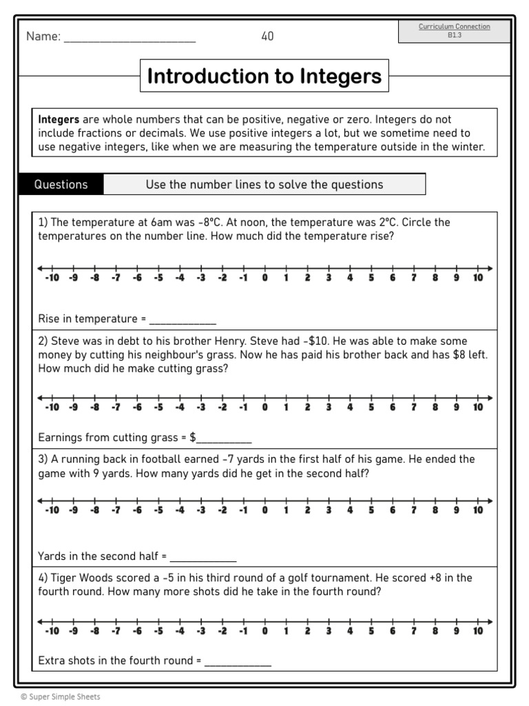Intro To Integers | PDF | Elementary Mathematics | Discrete Mathematics
