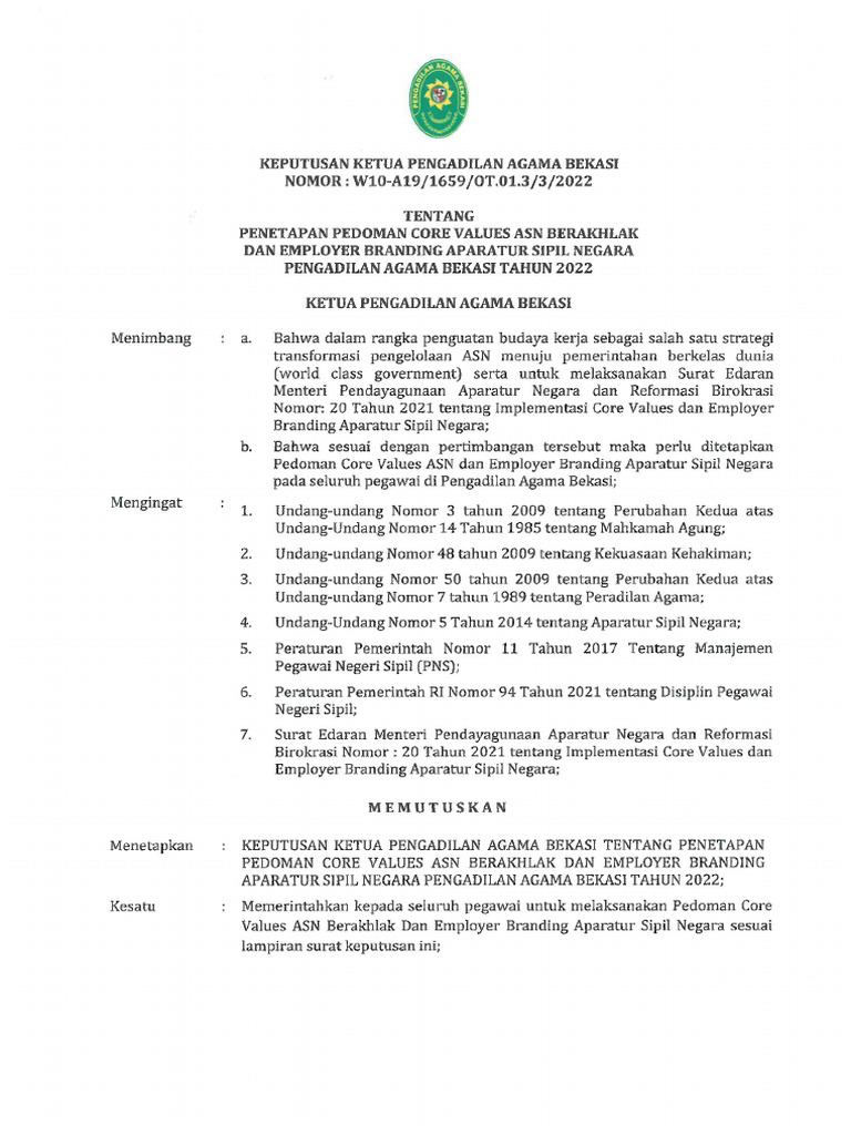 SK Core Values ASN | PDF