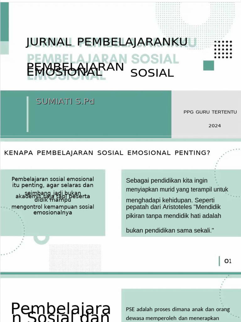 Jurnal Pembelajaranku Pembelajaran Emosional Sosial: Sumiati S.PD | PDF