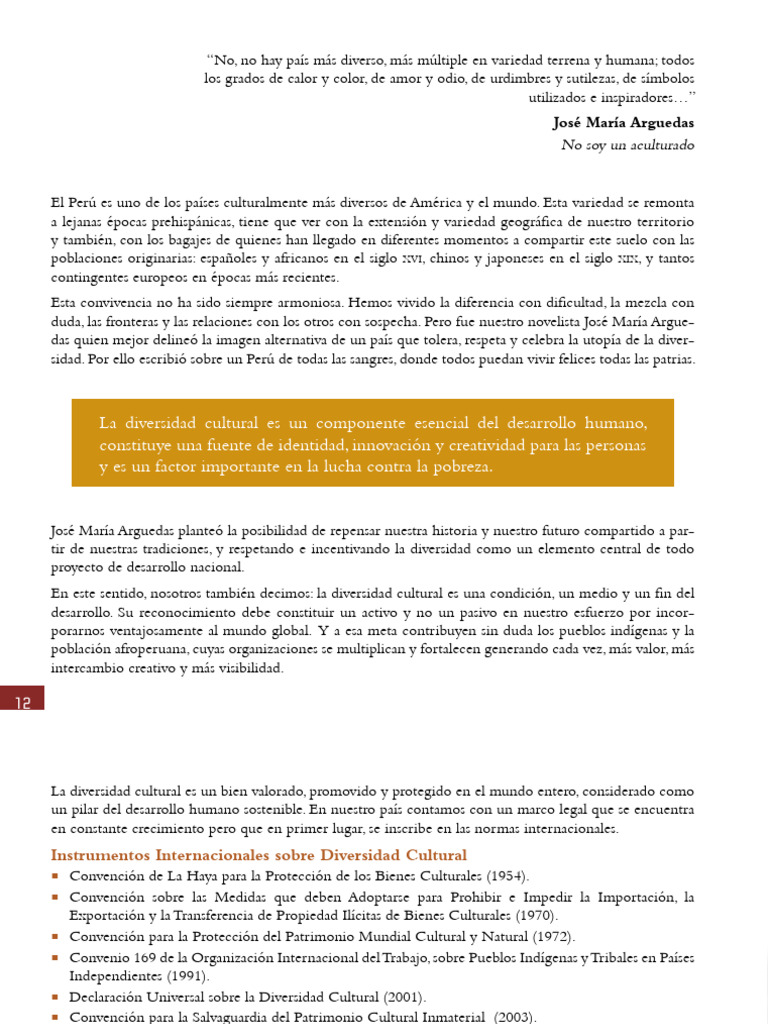 Anexo 6 La Diversidad Cultural en El Perú | PDF | Patrimonio cultural | Perú