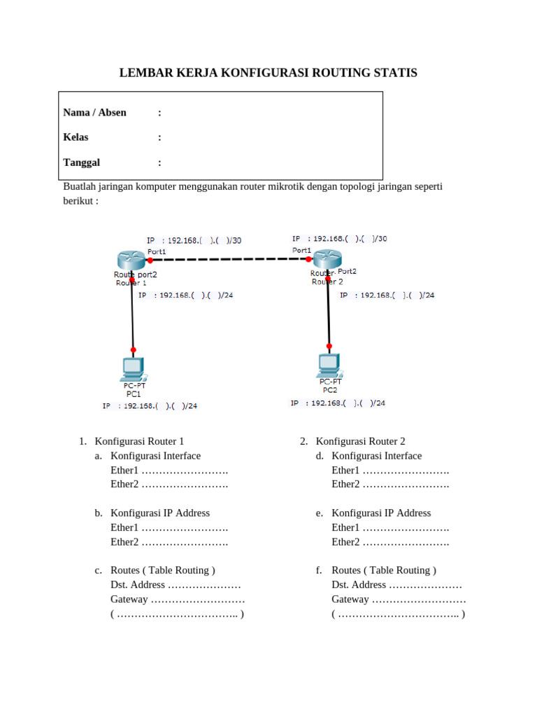 Panduan Konfigurasi Routing Statis Mikrotik Pdf