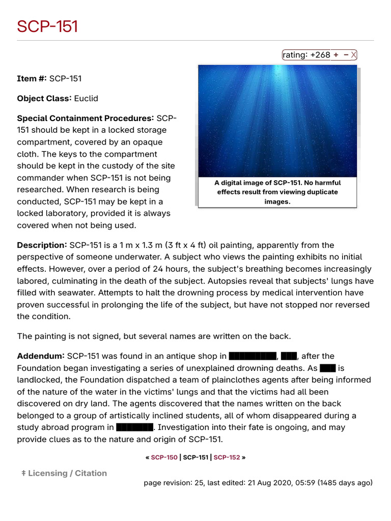 SCP Foundation: SCP-151 | PDF