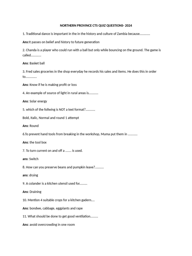Cts Quiz Questions 2024 | PDF | Sewing