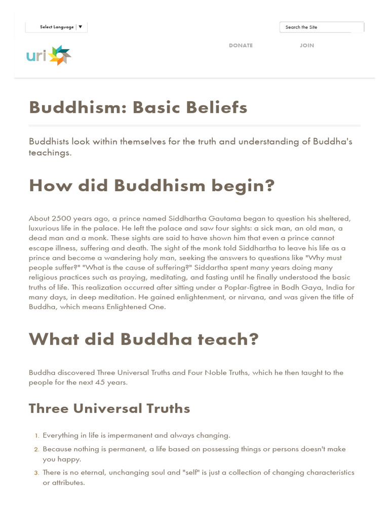 Buddhism: Core Beliefs and Practices | PDF | Noble Eightfold Path ...
