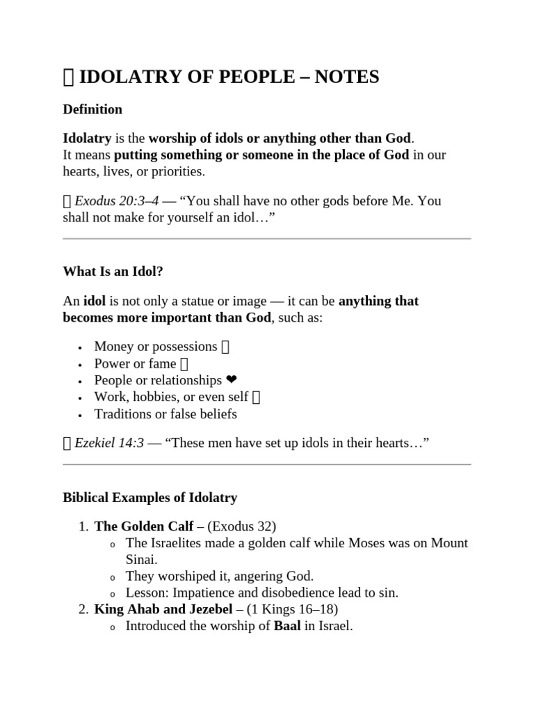 ? Idolatry of People | PDF | Idolatry | Books Of Kings
