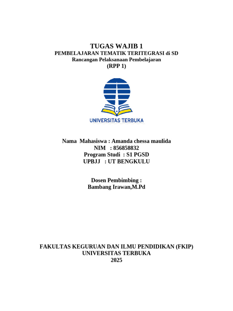 Rpp 1 Amanda Tugas Wajib 1 Ttd Kepsek | PDF