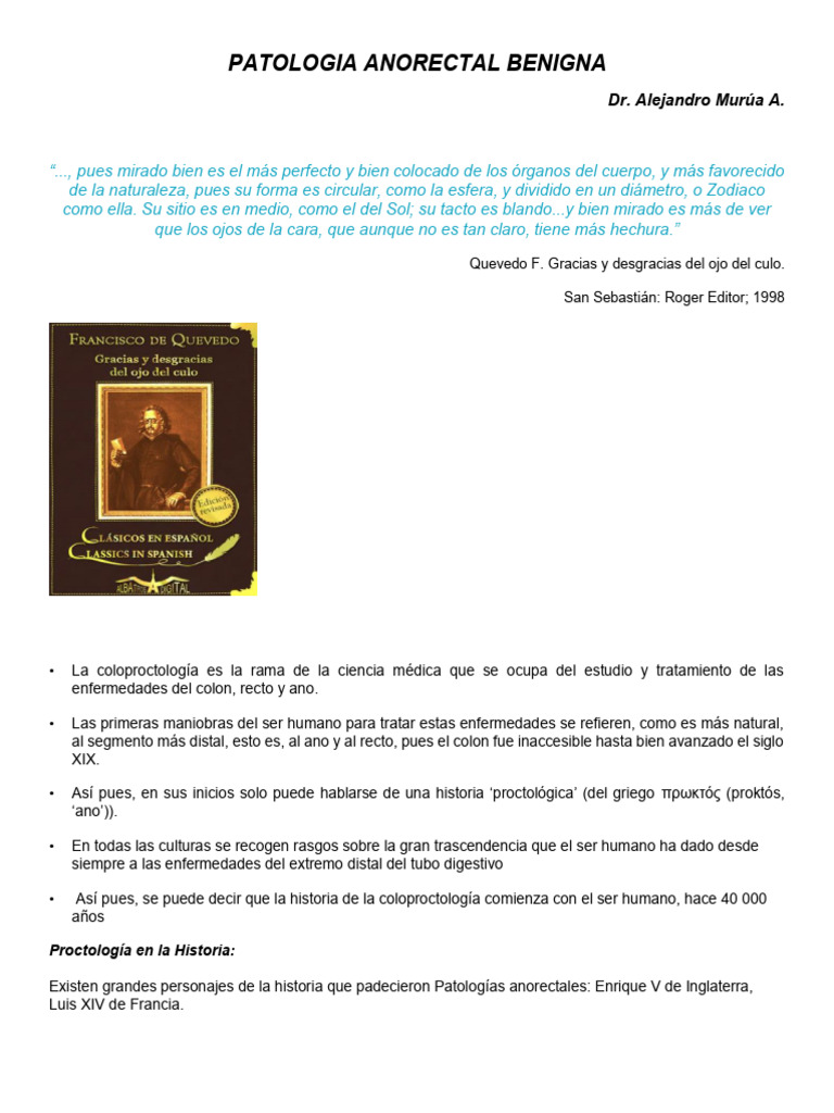 Patología Anorrectal Benigna: Guía Completa | PDF | Hemorroides | Vena