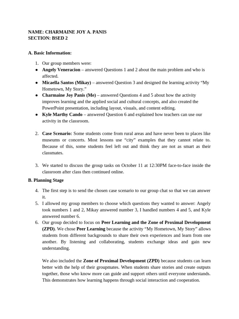 Educ 103 - Reflection Activity Midterm | PDF | Learning | Communication