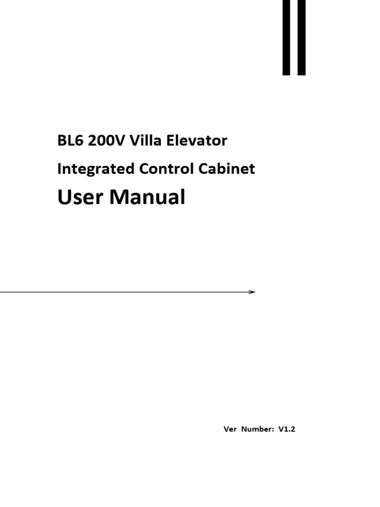 200V Villa Elevator Cabinet User Manual English Version V1.2 | PDF | Power Inverter | Elevator