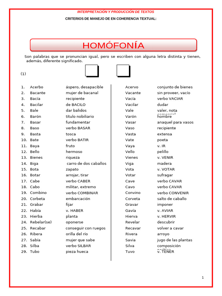 HOMOFONÍA | PDF