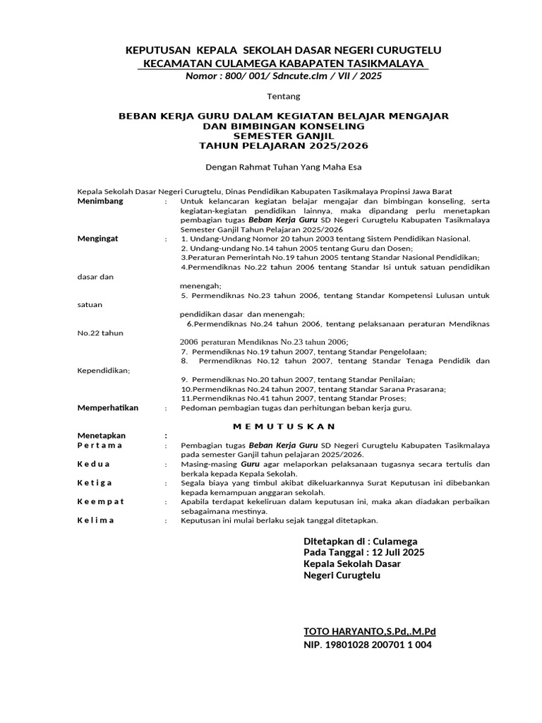 SKBM Baru SD CRGT 2025 2026 Smester 1 | PDF