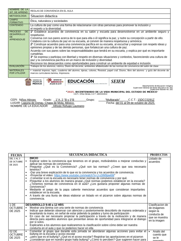 sit didact. alf. primera semana de octubre | PDF | Inclusión (Educación ...