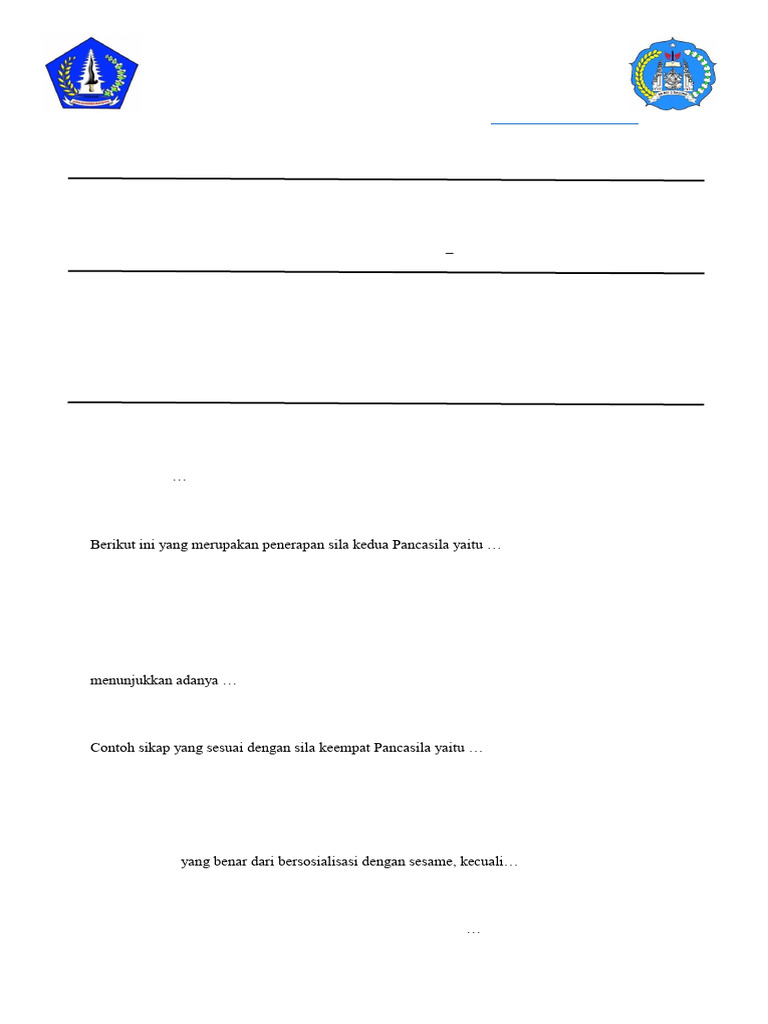 SOAL PTS PEND. PANCASILA KLS 4 SMT 1 | PDF