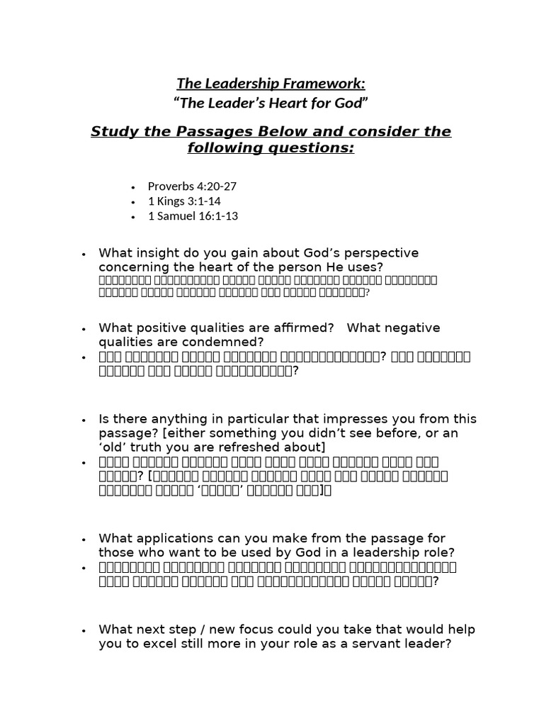 The Leadership Framework | PDF | Fruit Of The Holy Spirit | God