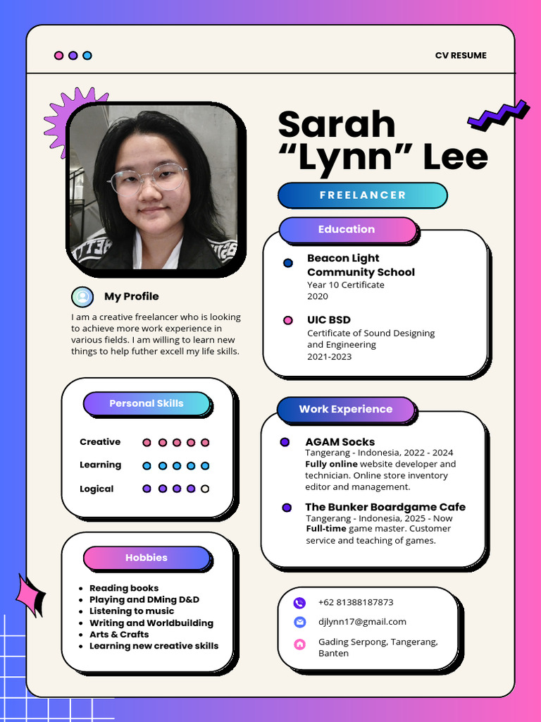 CV Sarah Lynn Lee - 20251019 - 155740 - 0000 | PDF