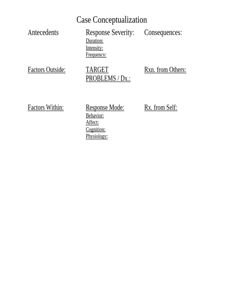 Case Conceptualization Framework Guide | PDF