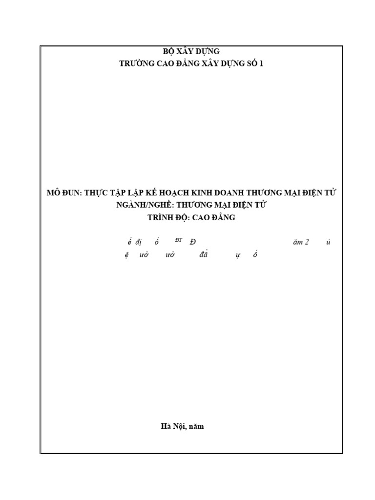 Thuong Mai Dien Tu Cao Dang Thuc Tap Lap Khkd Thuong Mai Dien Tu Tmdt CD 6648 | PDF