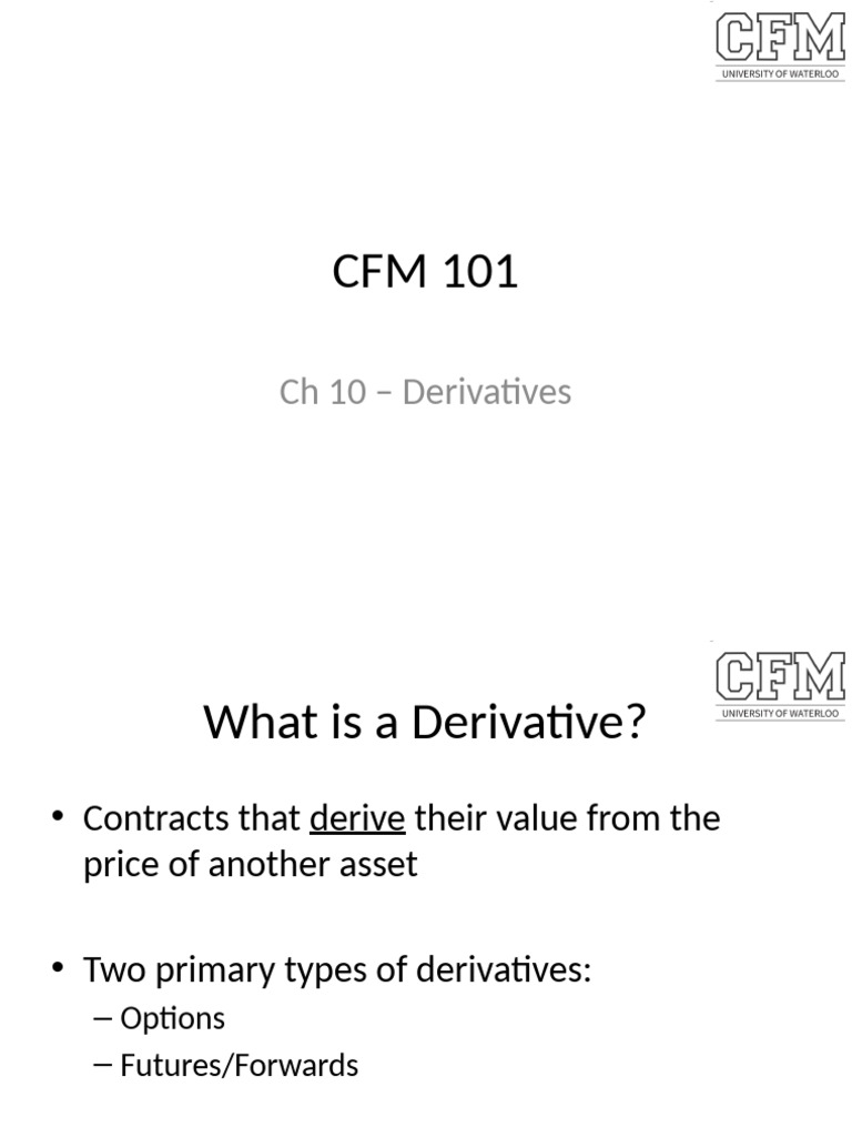 Understanding Derivatives: Options & Futures | PDF | Futures Contract ...