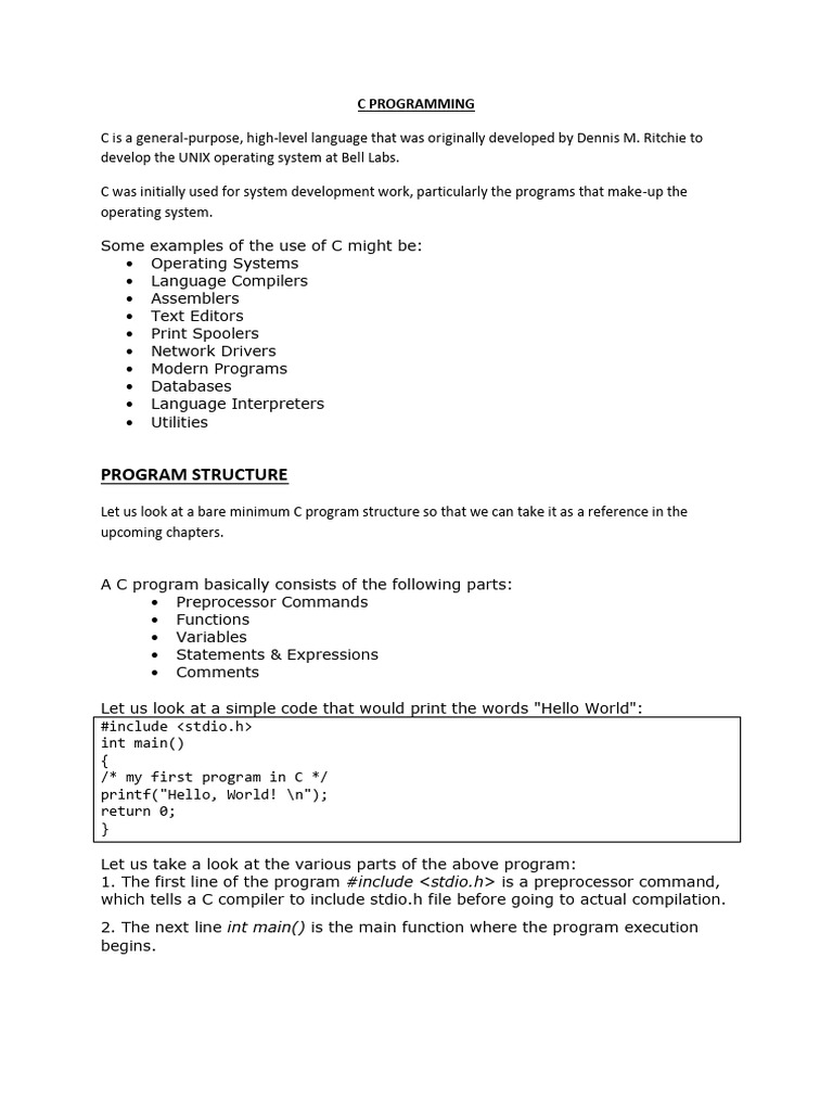 c Programming | PDF | Parameter (Computer Programming) | Data Type