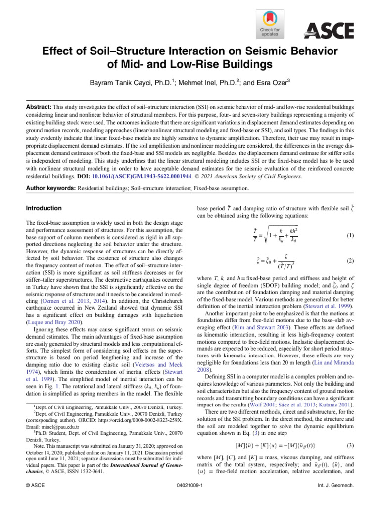 Effect of Soil Structure Interaction On Seismic Behavior of Mid-And Low ...